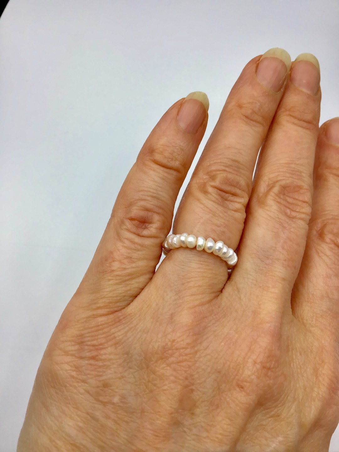 Freshwater Pearl Ring, Tiny Pearl Ring, Bridesmaid Gift, Ring, Mothers ...