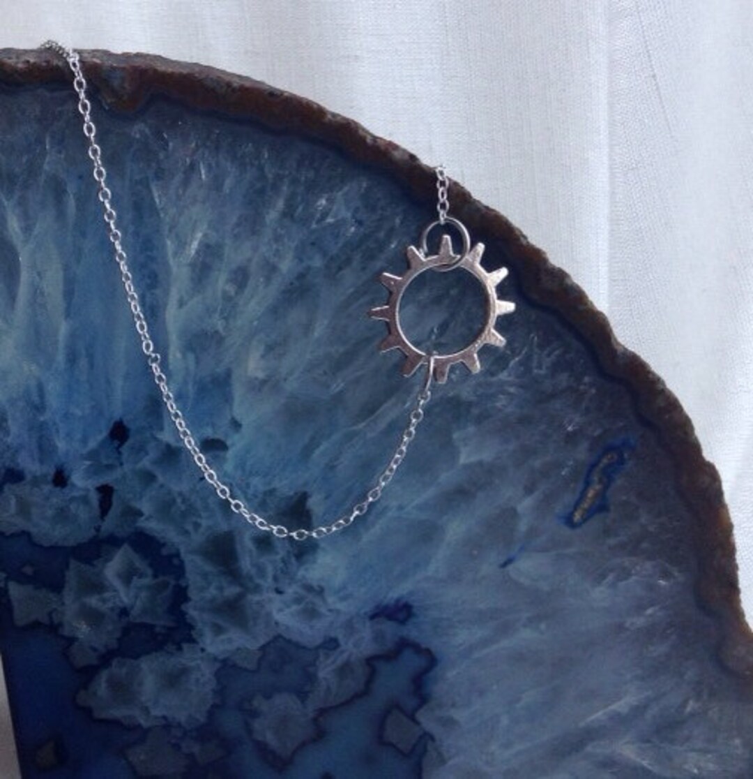 Steampunk Silver Gear Necklace - Etsy