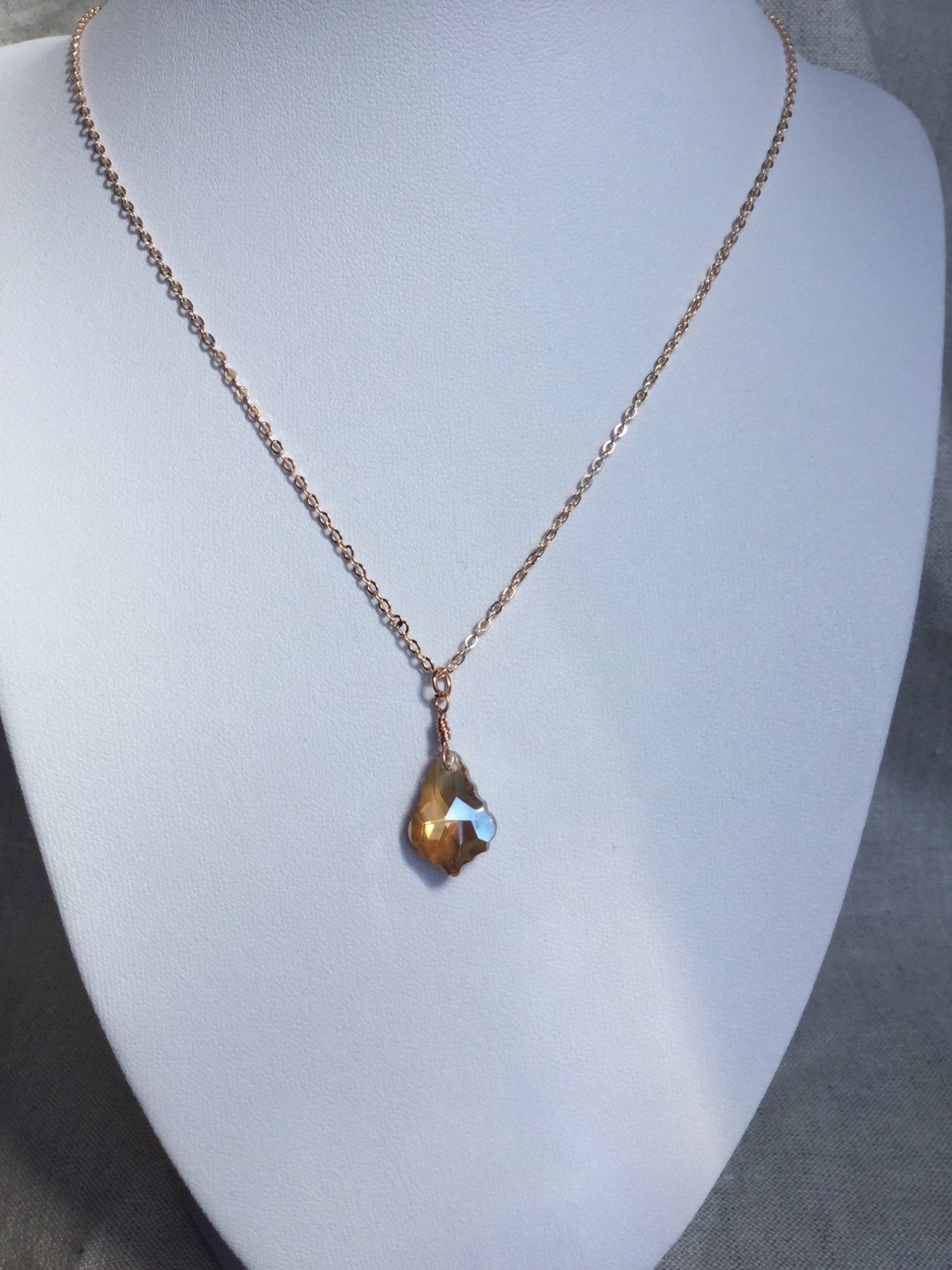 Rose Gold Crystal Necklaces Crystal Drop Necklaces - Etsy