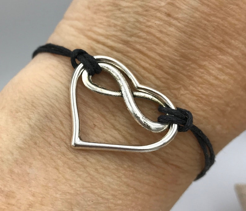 Heart and Infinity Symbol Bracelet String Bracelet | Etsy