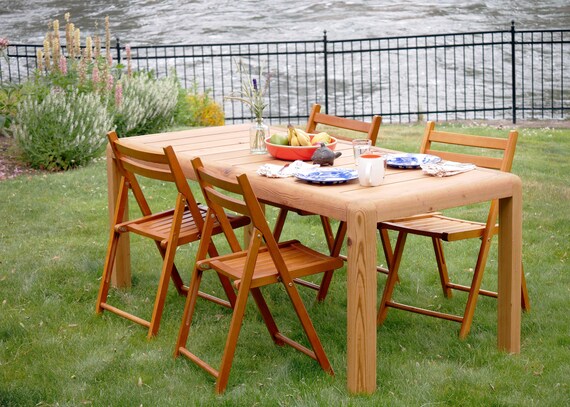 Cedar Outdoor Patio Dining Table Etsy