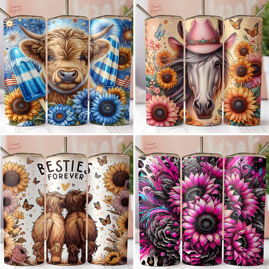 Tumbler Wrap Bundle: 100+ Sublimation Designs for 20oz Skinny Tumblers ...