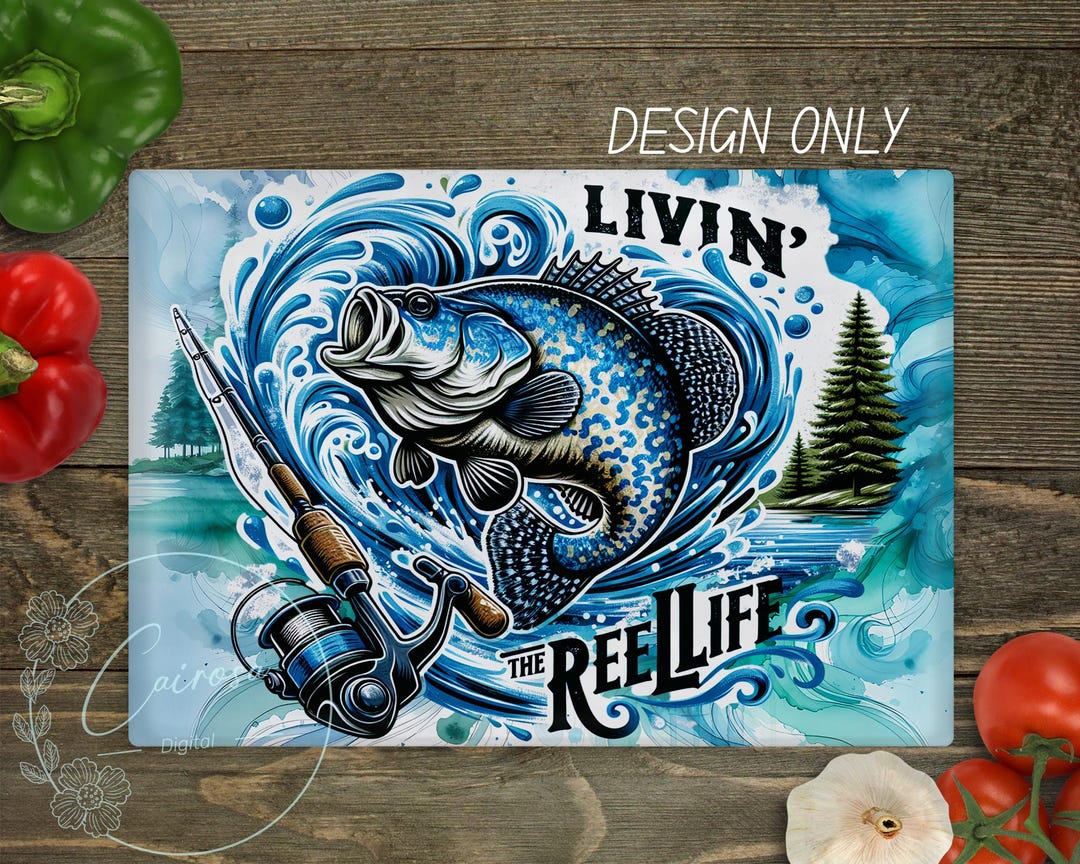 Largemouth Bass Cutting Board Design: Funny Fishing PNG (digital ...
