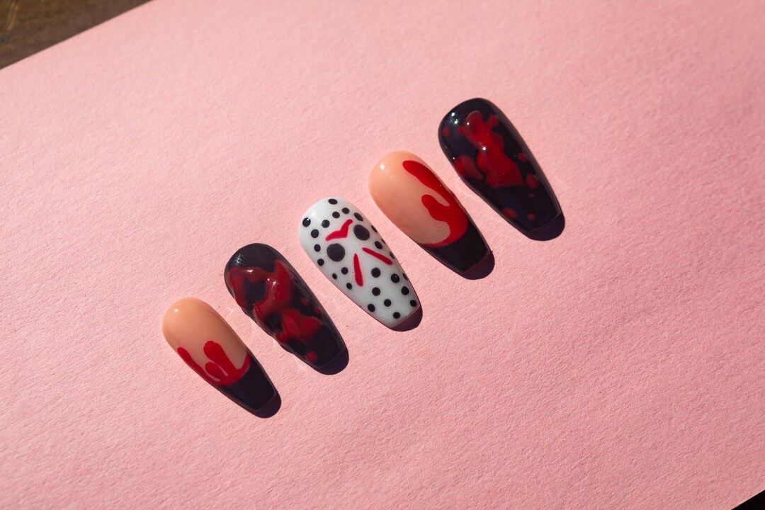 Jason Voorhees ‘friday the 13th’ Inspired Press on Nails - Halloween ...