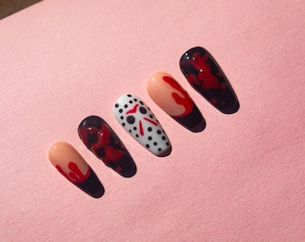 Friday the 13th Jason Vorhees Horror Halloween Press on Nails - Etsy
