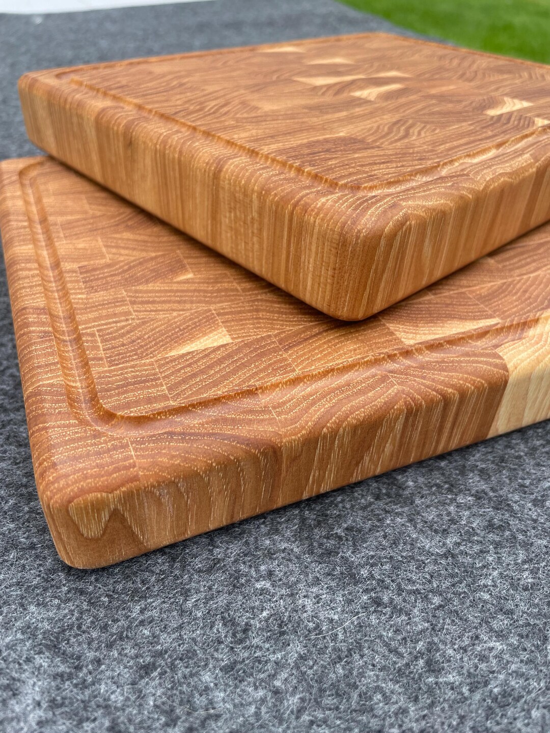 Hickory End Grain Serving Plates: Set of 2 With Juice Groove - Etsy