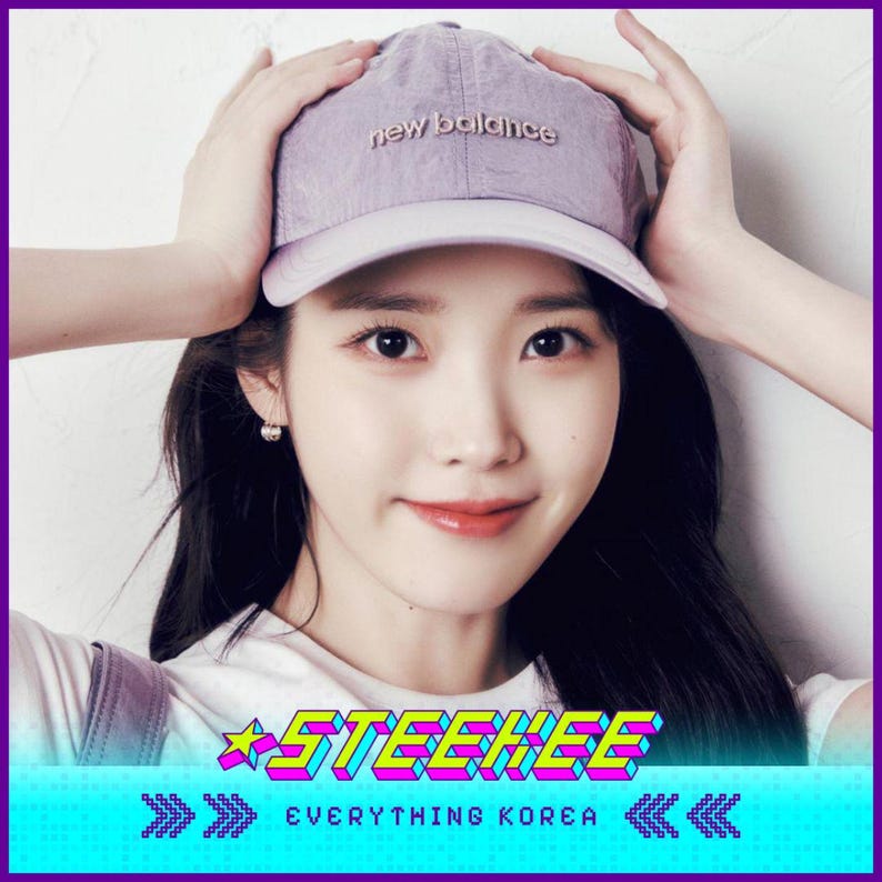 IU X New Balance Korea Glossy Ribbon Purple Collection Ball Cap ...