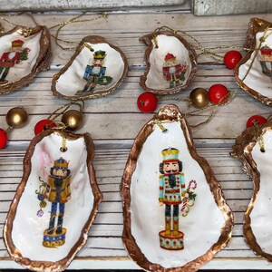Nutcracker Oyster Ornaments Shells/ring Dishes/decoupaged Oyster Shells ...