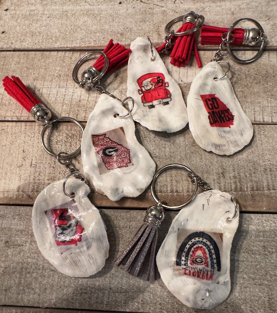 University of Georgia Inspired Oyster Keychains/uga Inspired Keychains ...