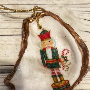 Nutcracker Oyster Ornaments Shells/ring Dishes/decoupaged Oyster Shells ...