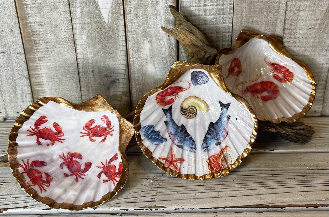 Nautical Bakers Clam Trinket Dish/ring Dish/gift/coastal Decor/beach ...