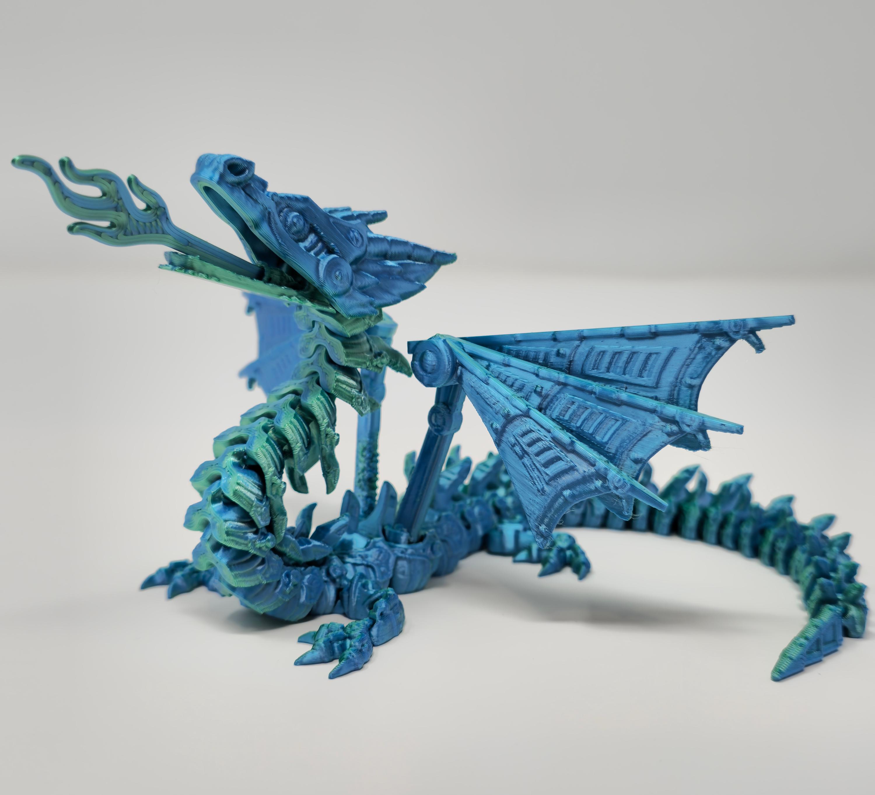 Flexi Tech Dragon 3D Dragon 3D Printed Dragon Office Toy Fidget Toy ...