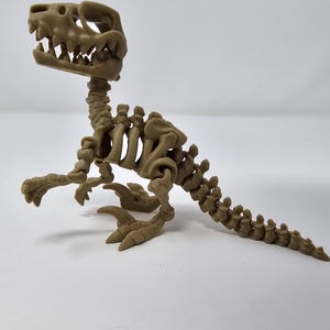 3D Printed Flexi Skeleton Raptor - Cute Dino Fidget Toy, Articulating ...