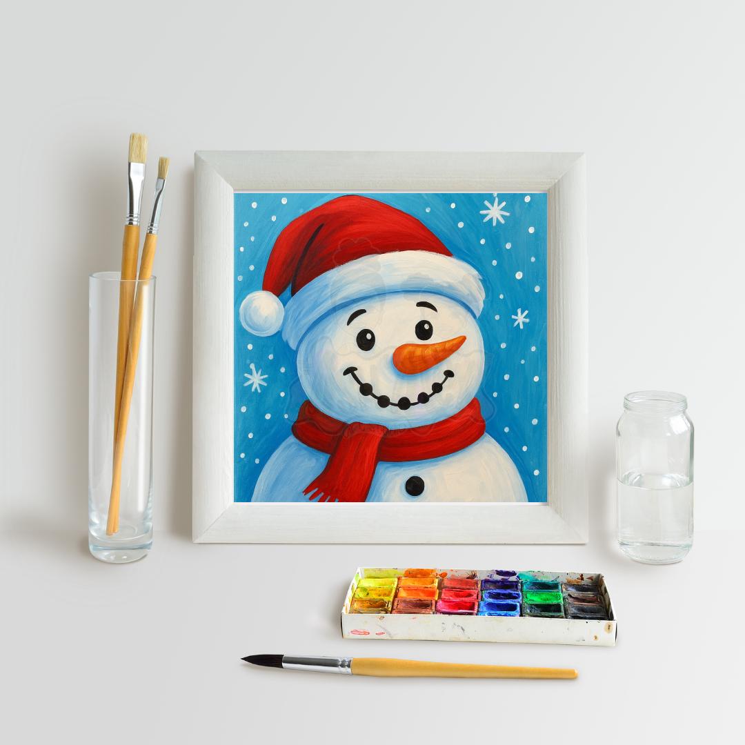 Holiday Snowman Paint Party Template | PNG JPG | Sip and Paint Kits ...