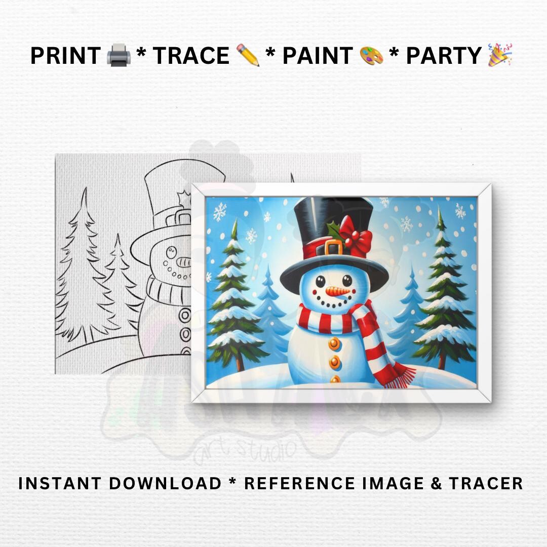Snowman Paint Party Template: Printable Stencil (digital Download) - Etsy