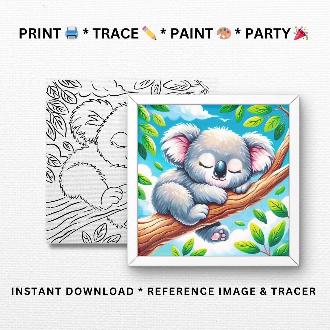 Baby Koala | Printables for Paint Parties, Paint Kits | PNG, JPG ...
