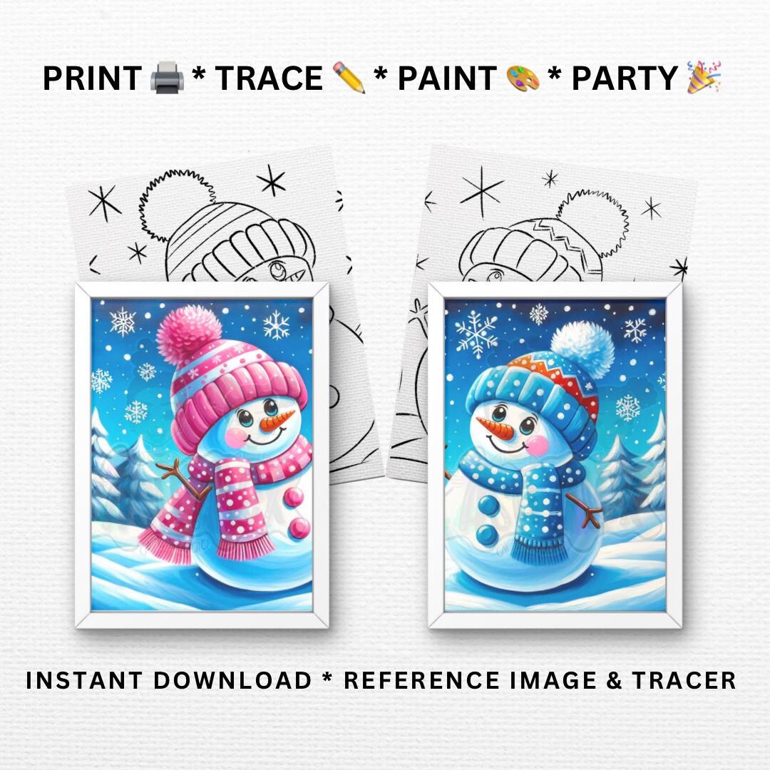 Snowman Paint Party Templates: DIY Stencil Printables (digital Download ...