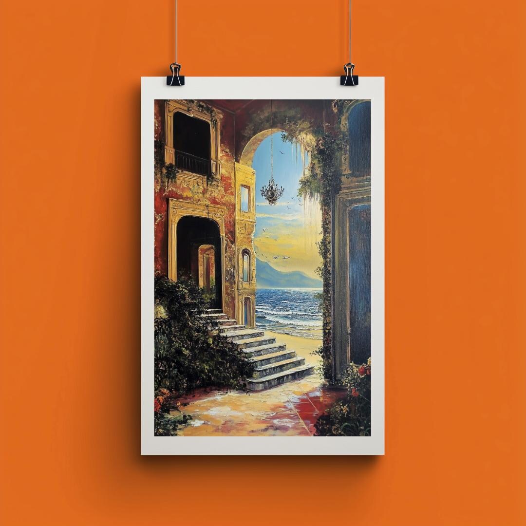 Mid-century Coast and Palace Art - Gold Coast Map and Travel Print ...