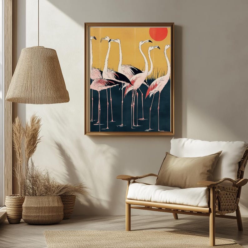 Minimalist Pink Flamingo Art Print – Preppy Room Decor - Etsy