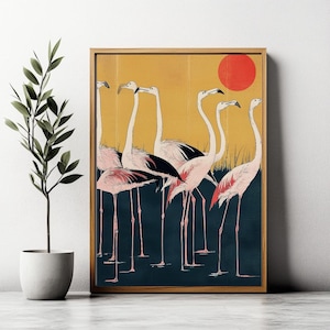 Minimalist Pink Flamingo Art Print – Preppy Room Decor - Etsy