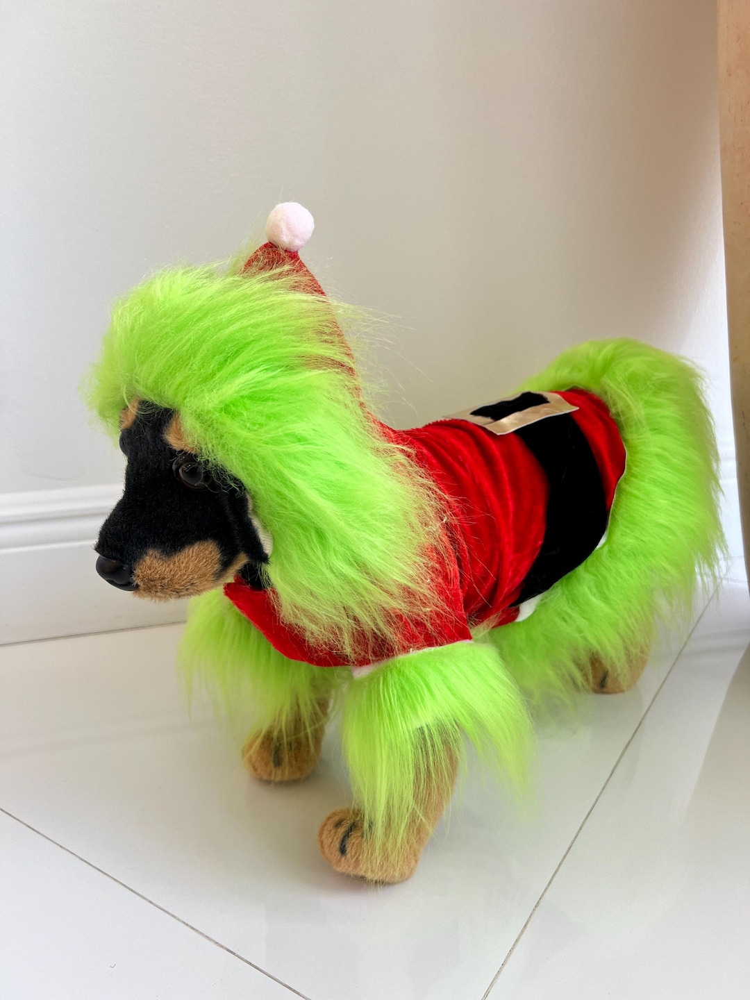 Festive Grinch-inspired Cape for Your Furry Friend, Fleece Dog Jacket ...