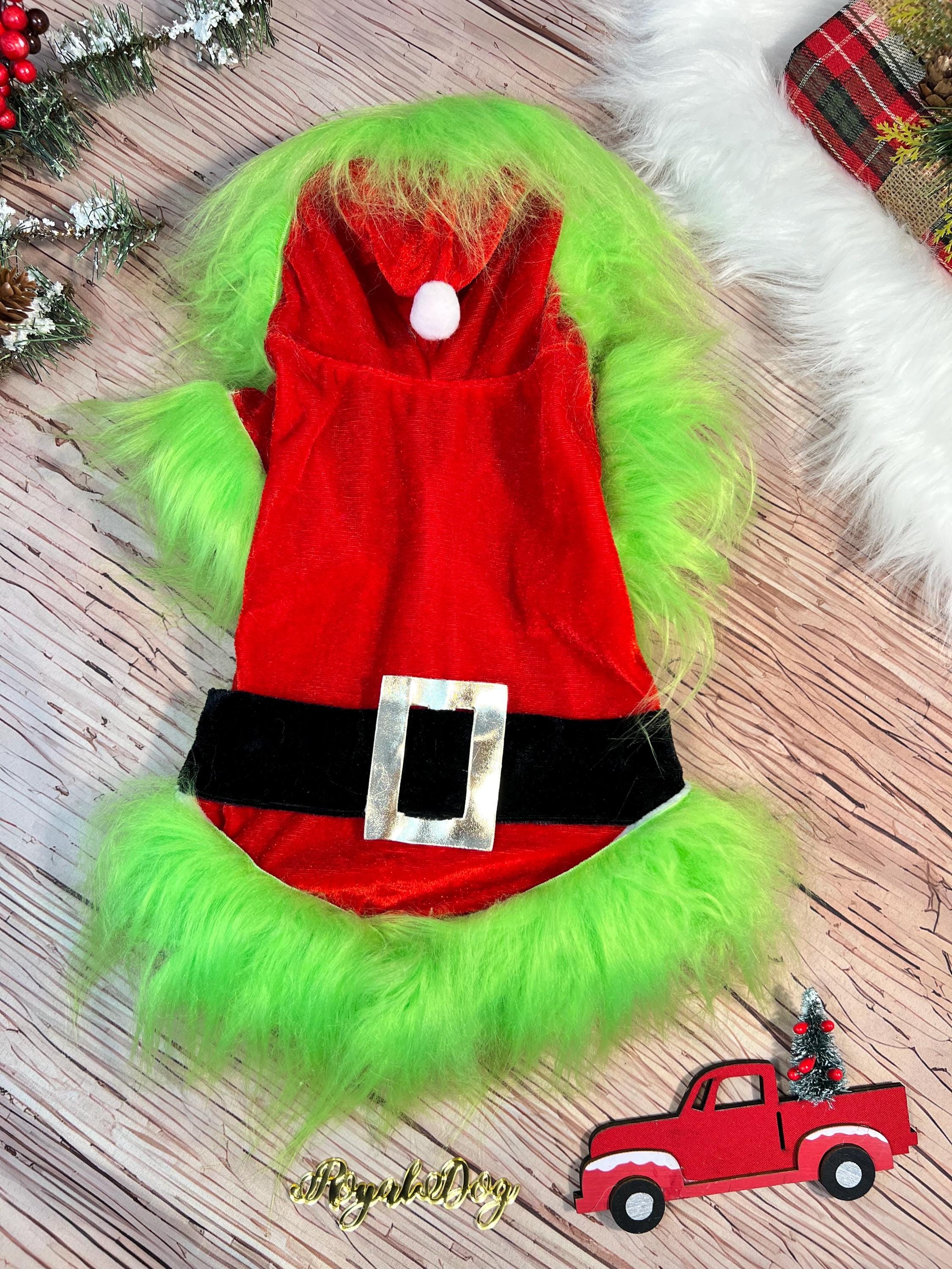 Festive Grinch-inspired Cape for Your Furry Friend, Fleece Dog Jacket ...