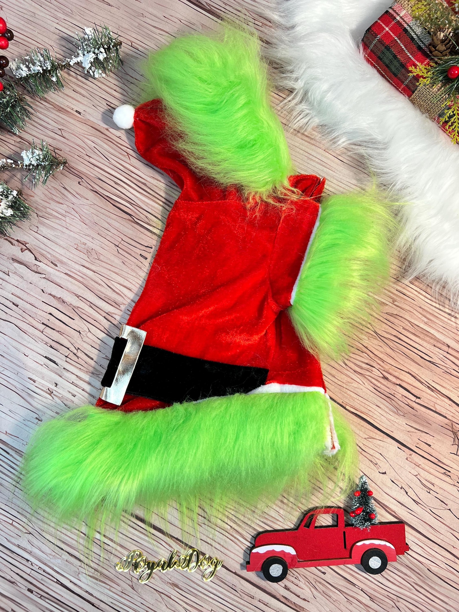 Festive Grinch-inspired Cape for Your Furry Friend, Fleece Dog Jacket ...
