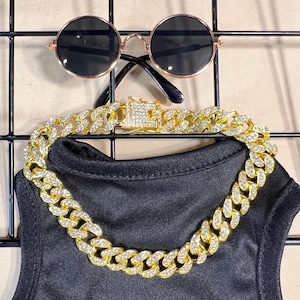 Dog Rapper Shirt, Hip Hop Dog Outfit, Funny Dog Clothes, Gold Chain Dog ...