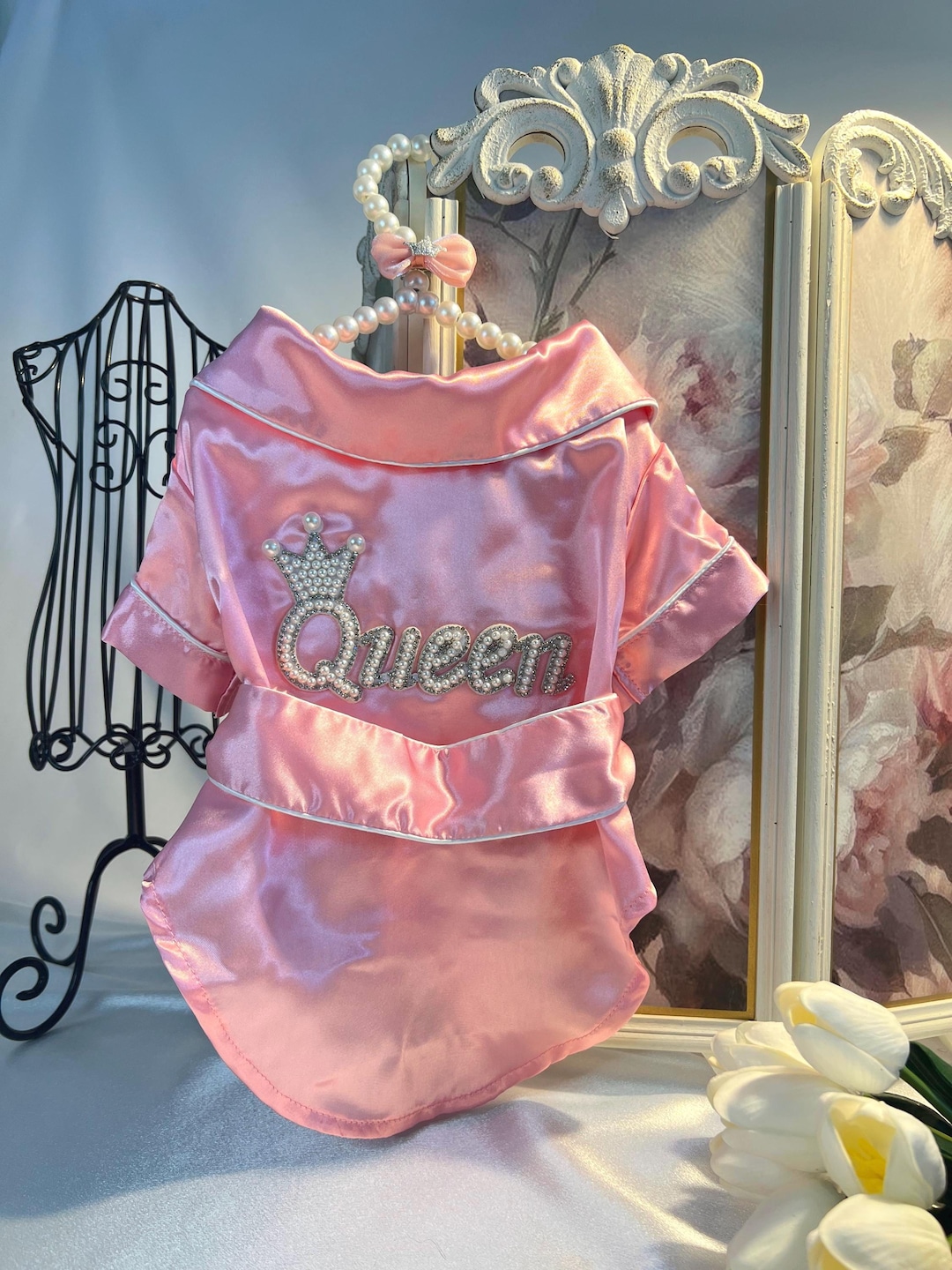 Bride's Party Attire for Your Pup - Luxury Dog Robe - Small Dog Fashion ...