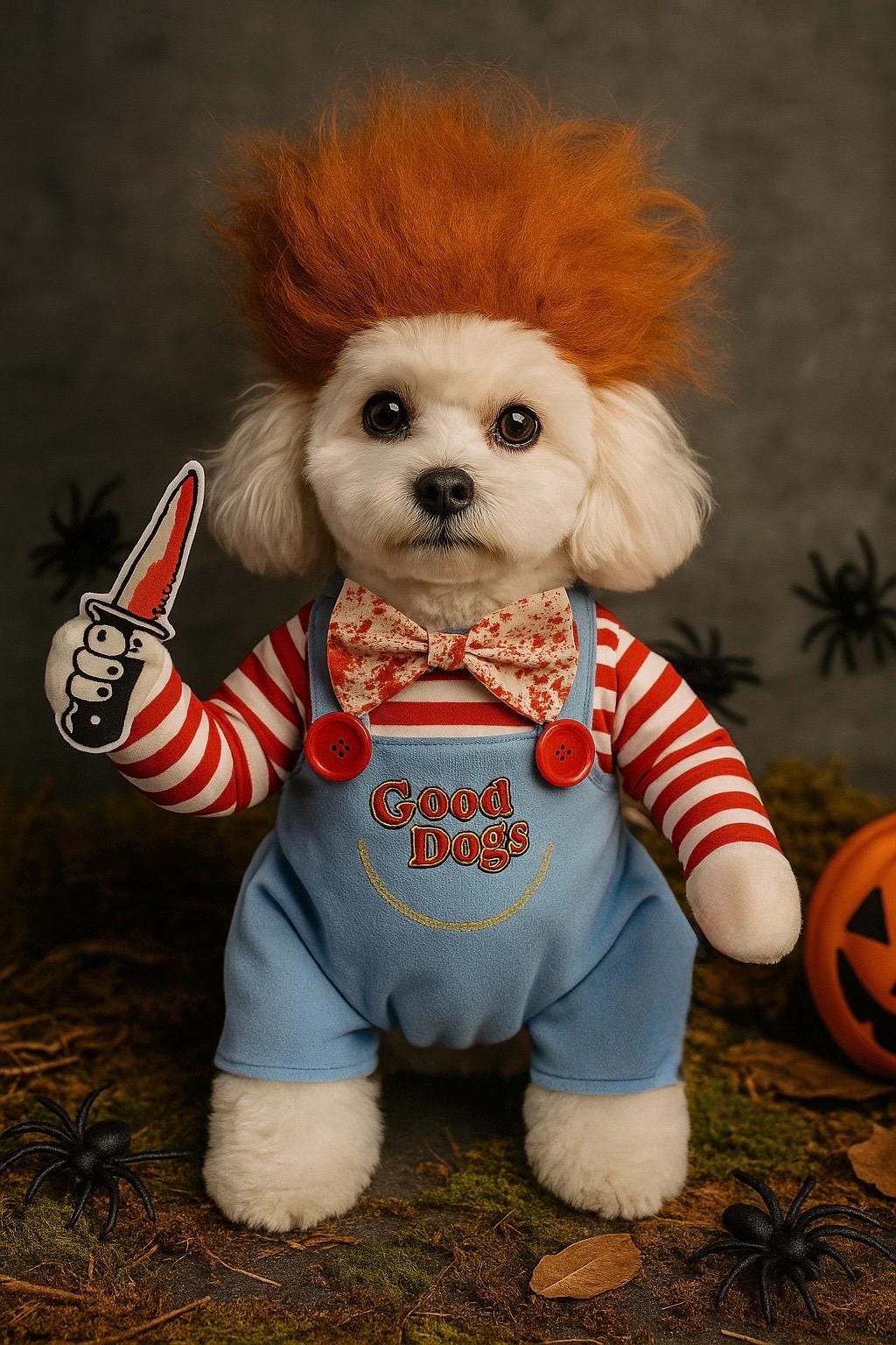 Creepy Chucky Dog Costume for Halloween | Funny Scary Pet Outfit for ...