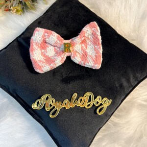 Personalized Pink Tweed Pet Dress With Necklace & Clip - Stylish Dog ...