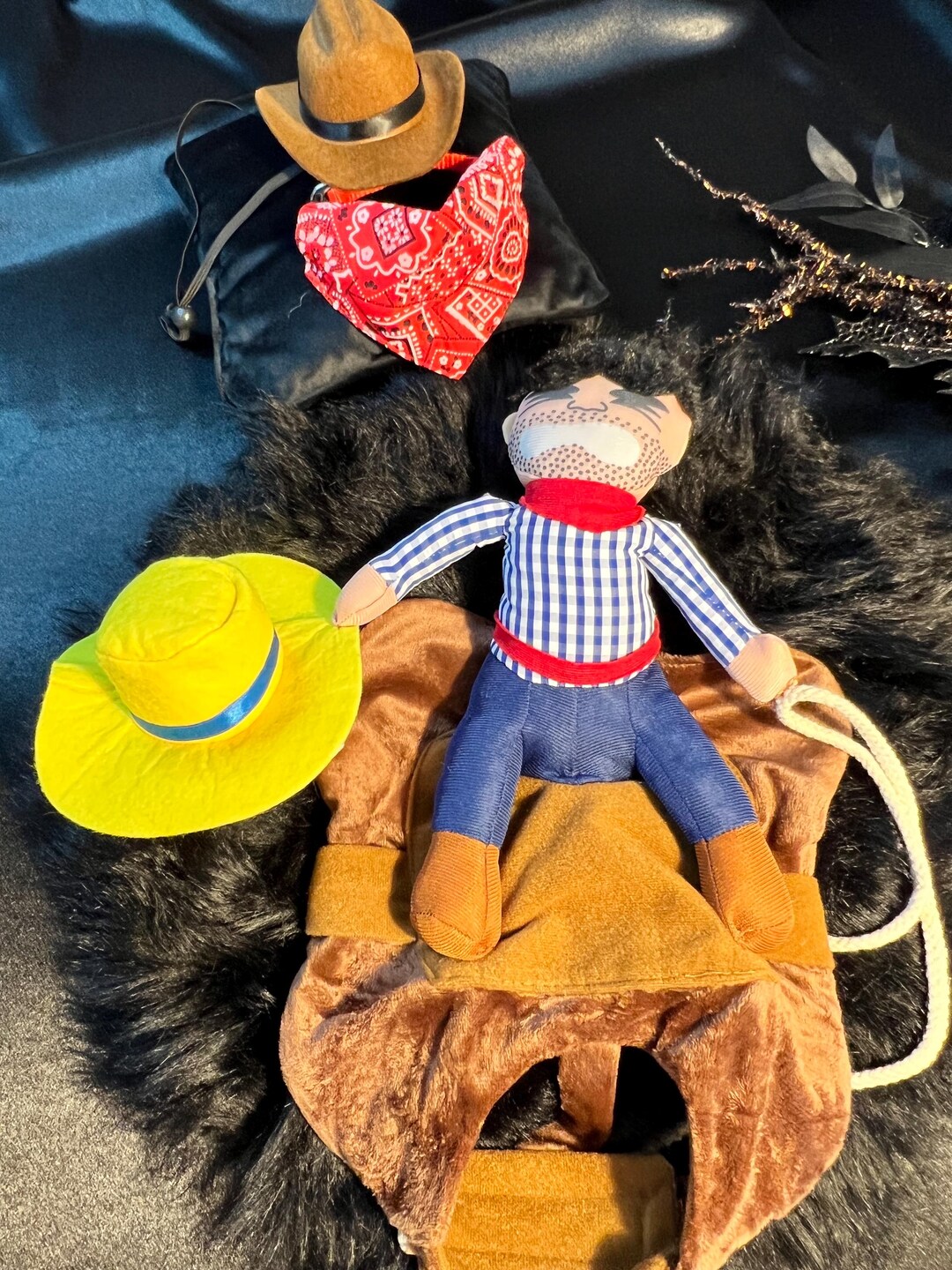 Western Dog Rider Costume - Halloween Pet Outfit, Dog Costume, Cowboy ...