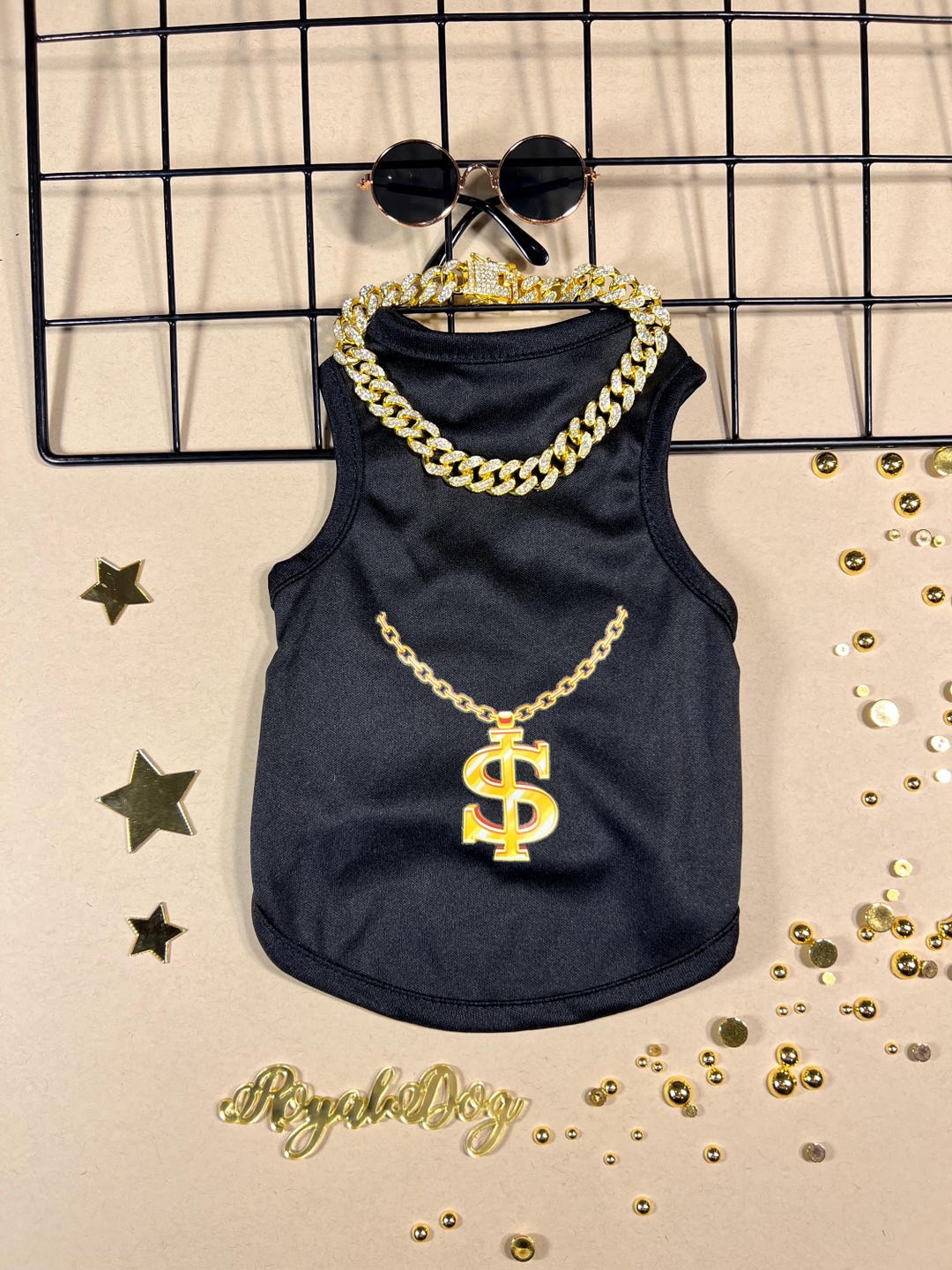 Dog Rapper Shirt – Hip Hop Dog Outfit With Gold Chain Print | Funny Dog ...