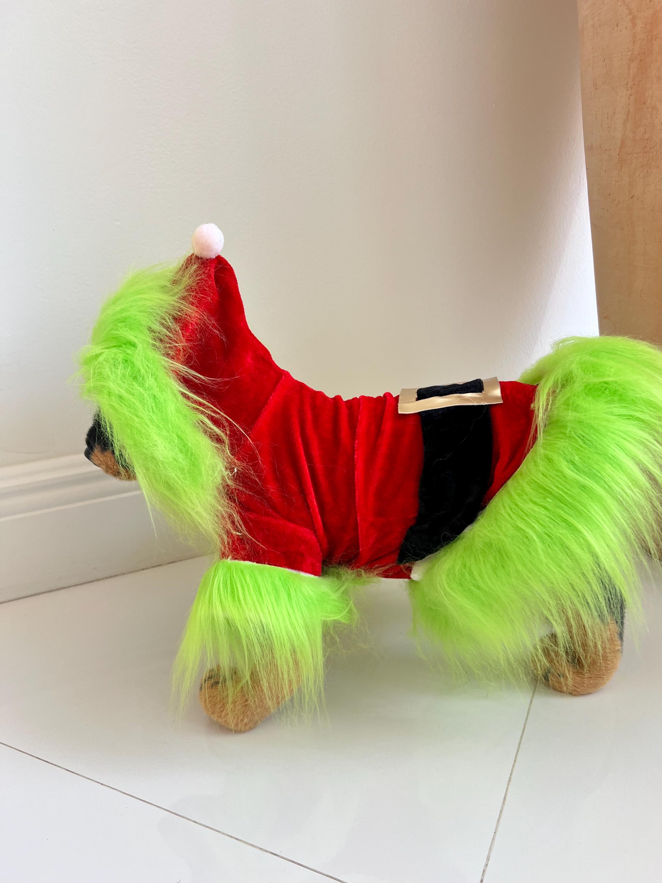 Festive Grinch-inspired Cape for Your Furry Friend, Fleece Dog Jacket ...