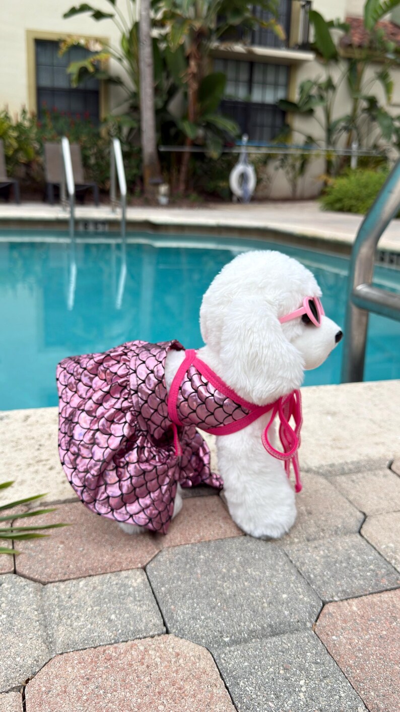 Beach Party Mermaid Dog Bikini Set With Sunglasses | Fun Summer Outfit ...