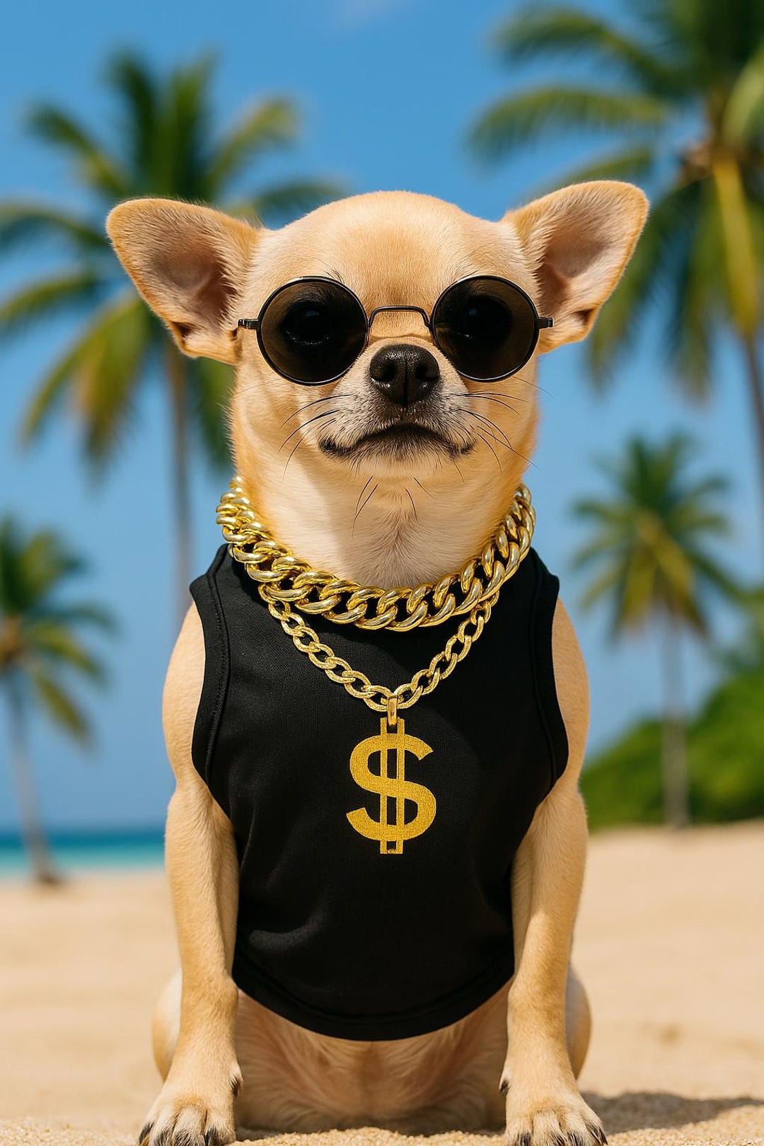 Dog Rapper Shirt, Hip Hop Dog Outfit, Funny Dog Clothes, Gold Chain Dog ...