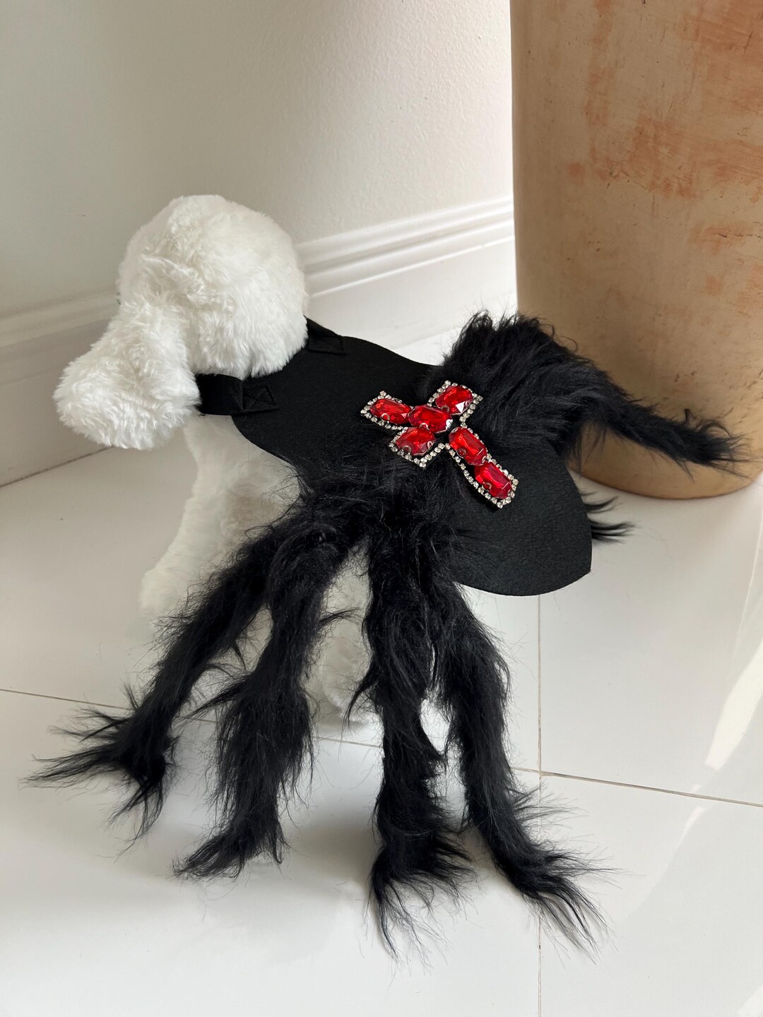 Gothic Pet Halloween Costume With Cross and Bling, Pet Costume, Dog ...