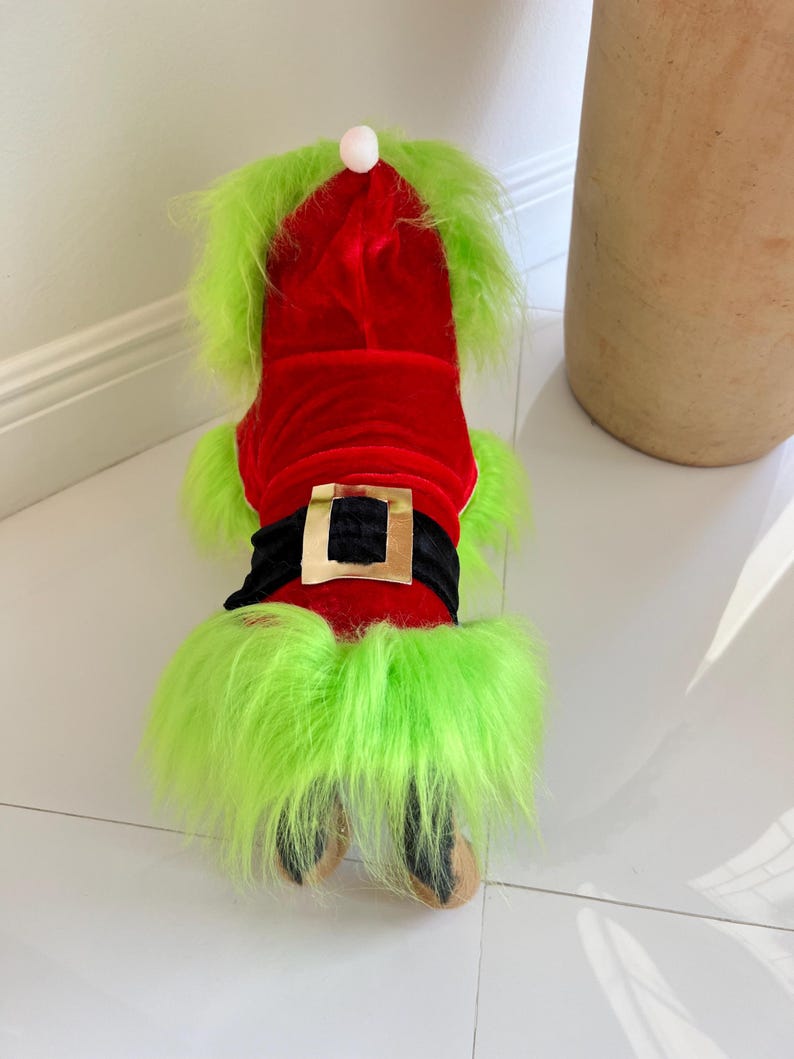 Festive Grinch-inspired Cape for Your Furry Friend, Fleece Dog Jacket ...