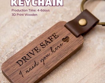 Customize Wood Key Chain, Engraved Keychain Gift for Home, Car, Office ...