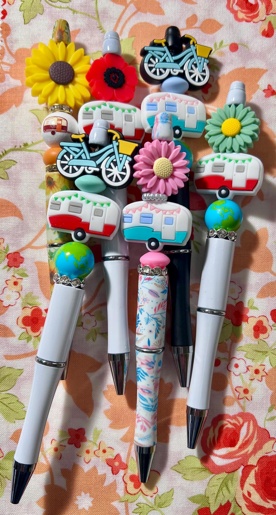 Beaded Silicone Camper/camping Pen, Bicycle, Flower, Nature, Journal ...