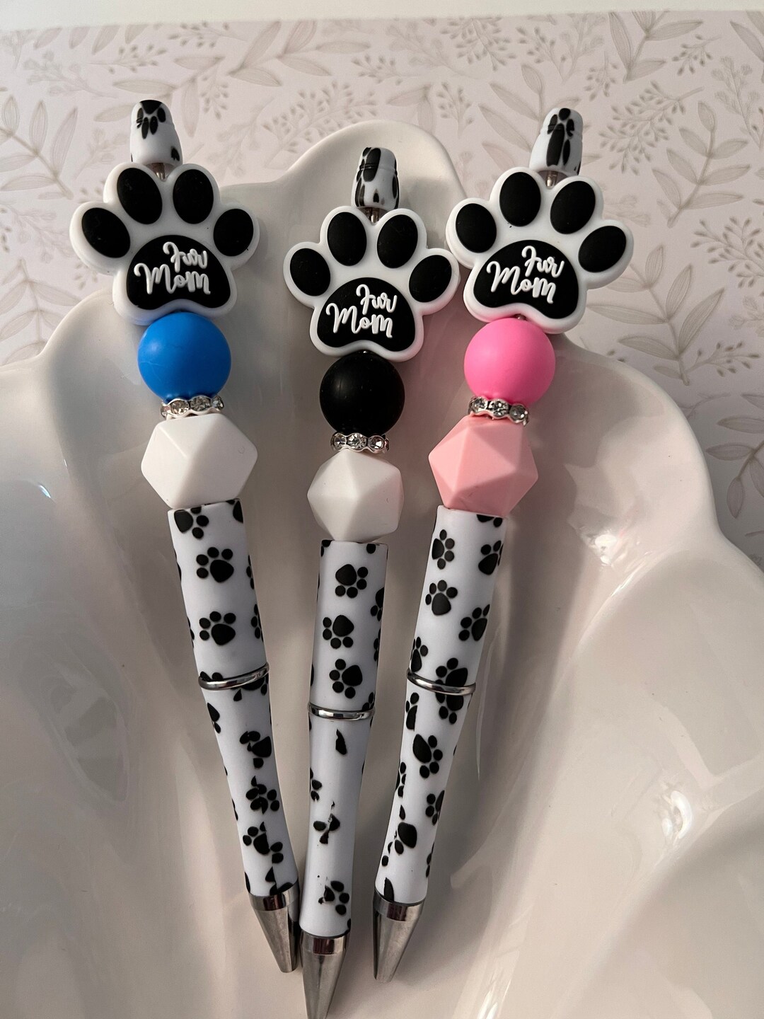 Chunky Beaded Paw Pen, Fur Mom Pen, Pet Pen, Journaling, Daily Planner ...