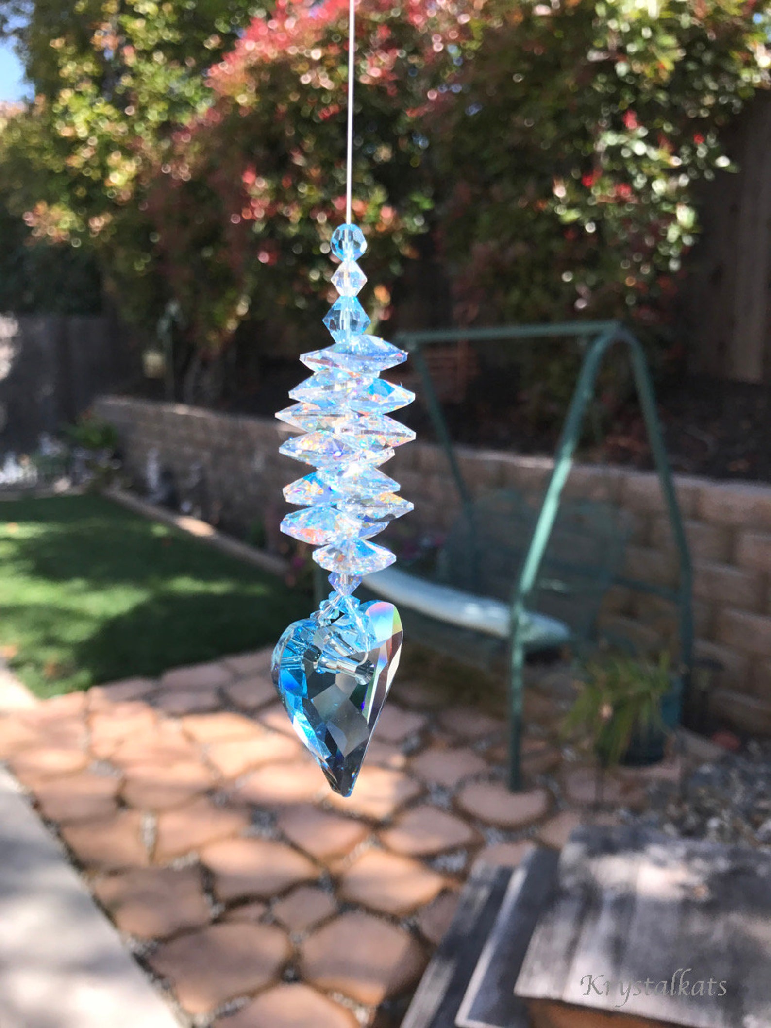 Wild Heart Aqua Blue Rainbow Window Crystal Car Charm - Etsy
