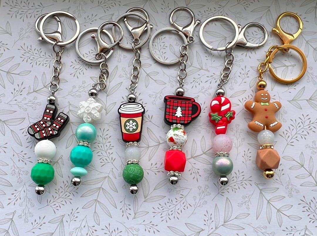 Beaded Keychains, Christmas, Holiday Season, Stocking Stuffers, Teacher ...