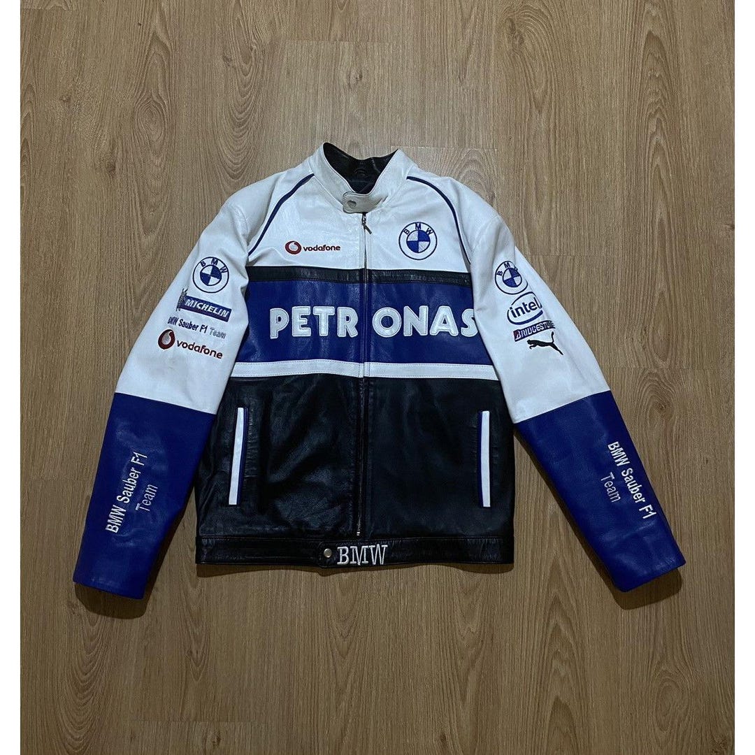 BMW Leather Racing Jacket Genuine Intel Puma Michelin Vintage Rare - Etsy