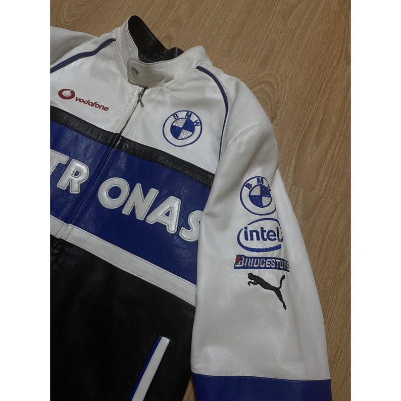 BMW Leather Racing Jacket Genuine Intel Puma Michelin Vintage Rare - Etsy