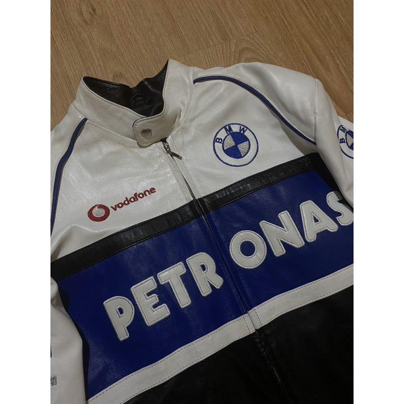 BMW Leather Racing Jacket Genuine Intel Puma Michelin Vintage Rare - Etsy