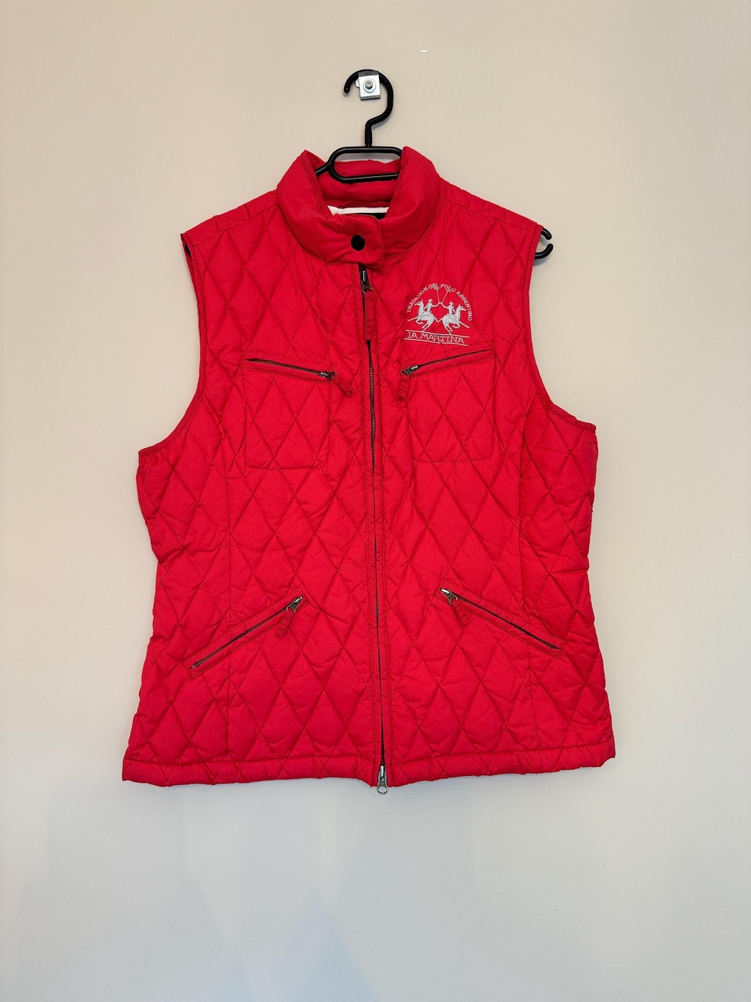 La Martina Down Vest Red Color Vintage - Etsy
