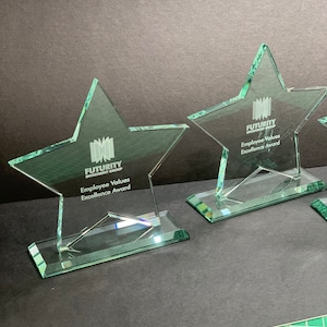 Corporate Business Award Jade Glass Star Trophy Laser Engraving - Etsy