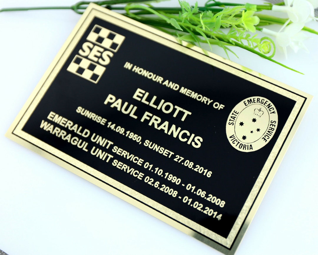 Brass Memorial Plaque Gold and Black Laser Engraving Pets Your Logo ...