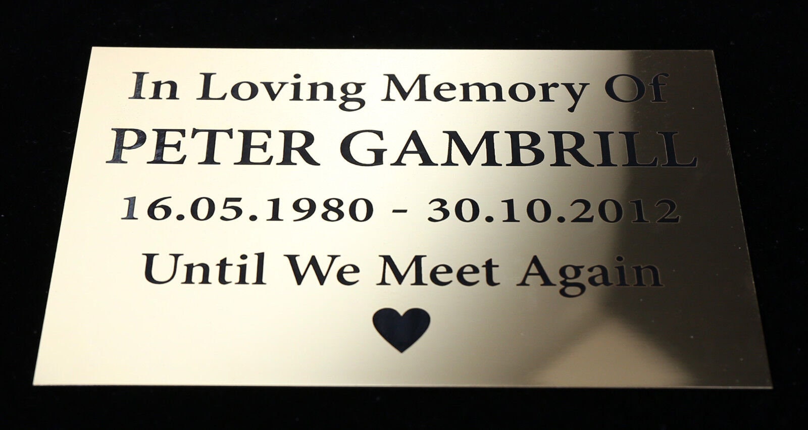 Memorial Plaque Urn Funeral Grave Marker Gold Metal Laser Engraved Sign ...